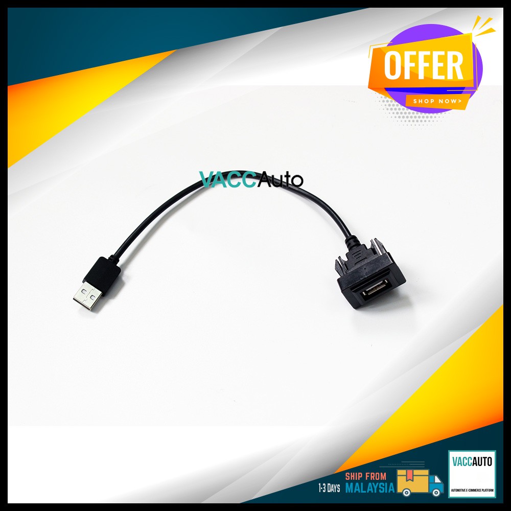 Toyota Honda USB Port for Player USB Cable Port Extend Plug AUX USB ...
