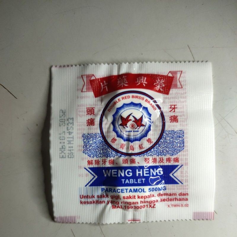 WENG SENG TABLET PARACETAMOL 500mg UBAT sakit Gigi, sakit kepala ...
