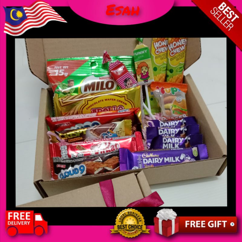 Ready stock 🎀 Surprise Box Birthday,Hadiah,Jajan+free gift | Shopee ...