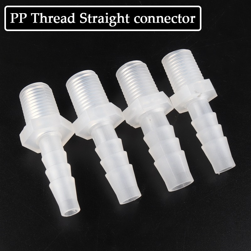10Pcs/Lot 4~12mm To M10 M12 Thread Plastic Barbed Connector Aquarium ...