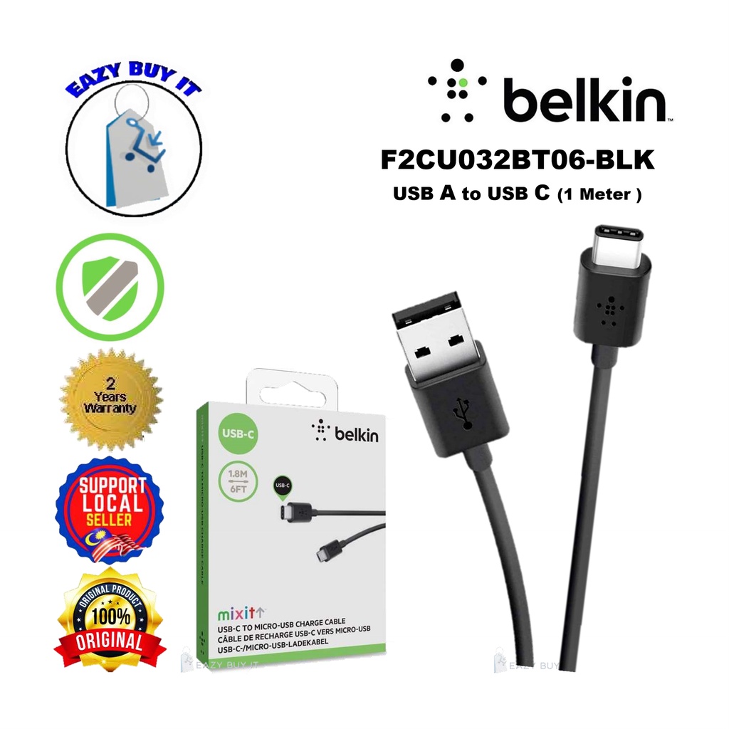 BELKIN MIXIT 2.0 USB-A TO USB-C CHARGE CABLE (USB Type-C) [F2CU032BT06 ...