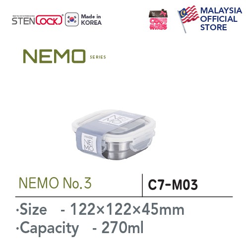 STENLOCK Korea Nemo Series - Stainless Steel 304 Airtight Food Container | Shopee Malaysia