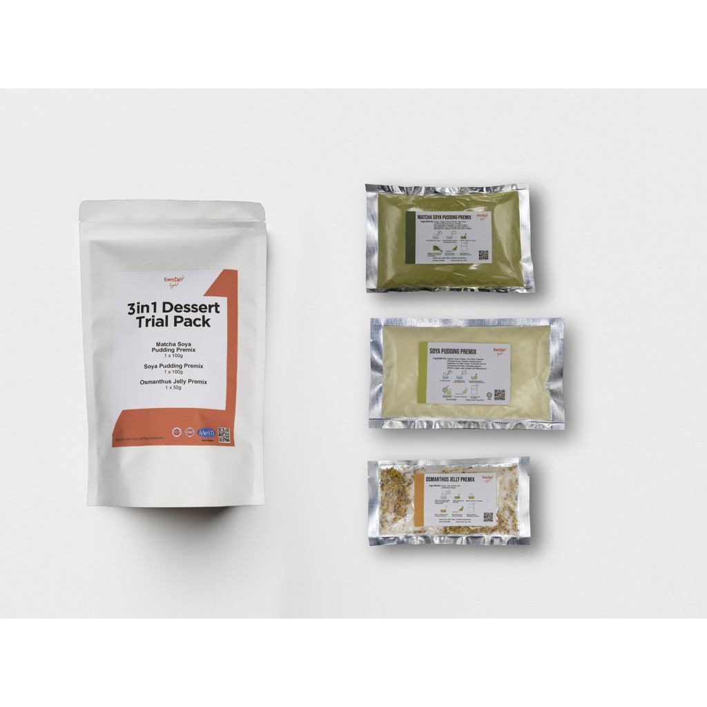3 in 1 Dessert Trial Pack (Osmanthus Jelly Premix + Matcha Soya Pudding ...