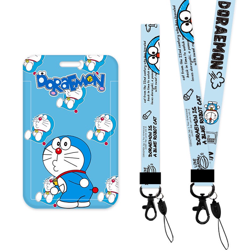 Personality Doraemon graffiti student name card case card holder jingle ...