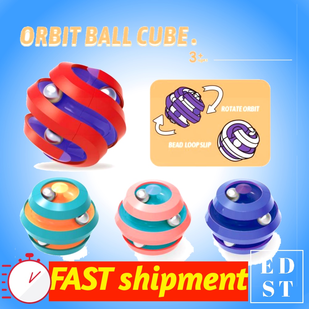 Rotating Marble Track Metal Bead Orbit Fingertip Infinity Spinner ...