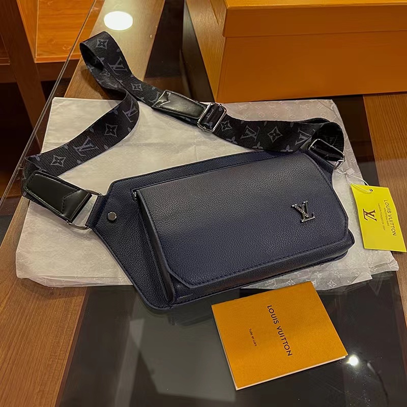 New Men's Chest Bag Brand Design Leather Waist Bag | Shopee Malaysia