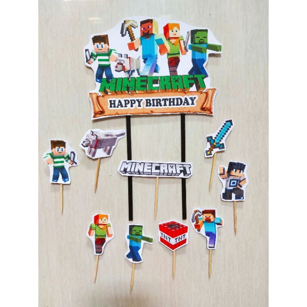 Minecraft TOPPER / MINECRAFT CAKE TOPPER / MINECRAFT CAKE TOPPER ...
