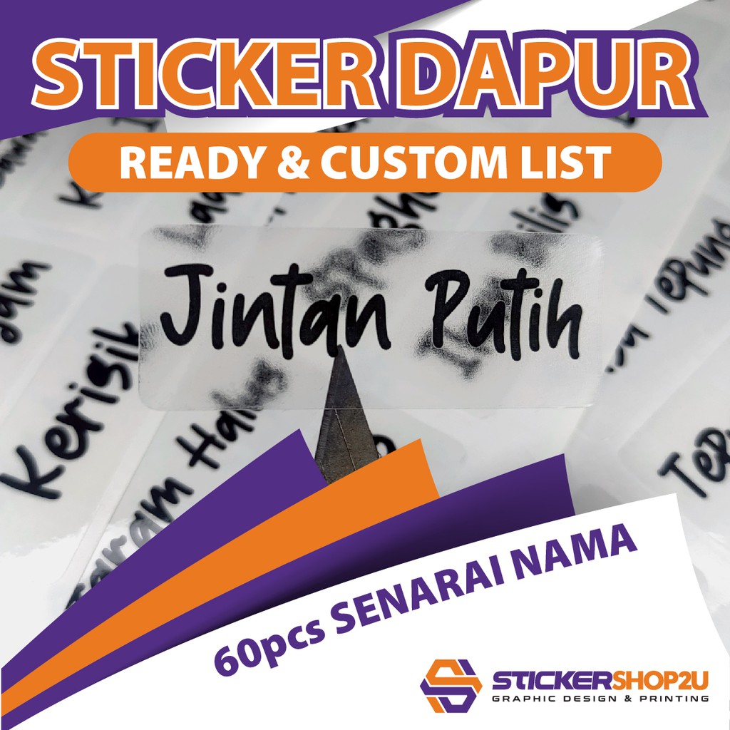 Sticker Label Dapur (Transparent Sticker) Ready Made & Custom List ...