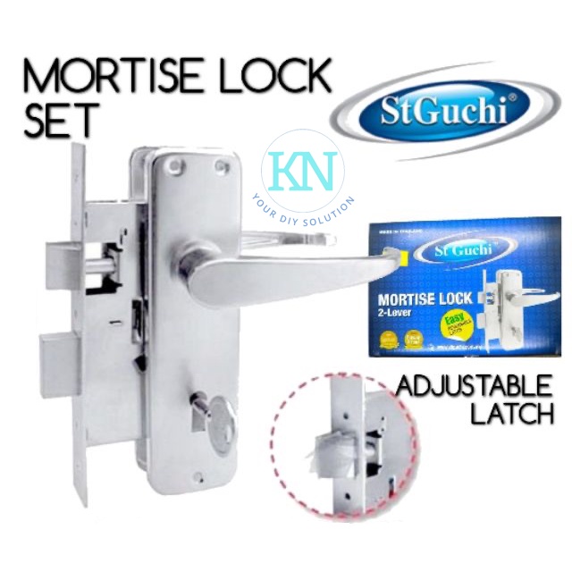 🔥Original🔥ST GUCHI MORTISE LOCK H300 301 2 Lever Handle Lock Kunci ...