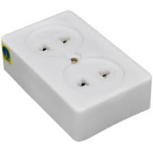 Double floating socket, 2-seat socket, residential electrical outlet ...