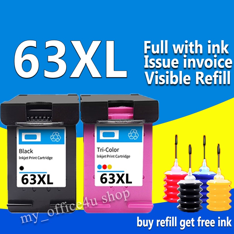 hp 63xl ink hp 63 hp 63 xl black hp63xl refillable Ink Cartridge ...