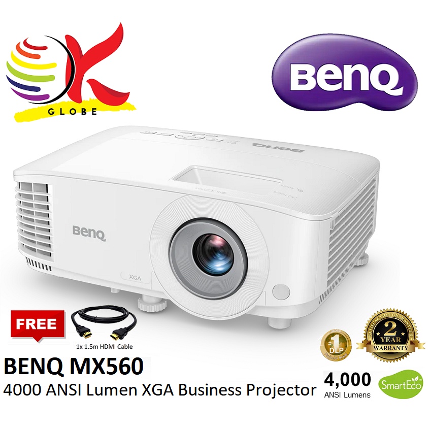 BENQ MX550 3600 LUMENS / MX560 4000 LUMENS DLP PROJECTOR XGA 1024x768. INPUT: VGA + HDM HD HD*2 ...
