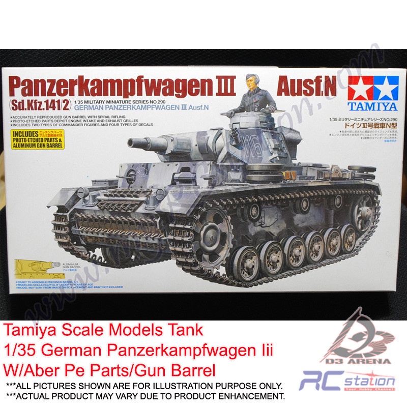 Tamiya Scale Models Tank #25159 - 1/35 German Panzerkampfwagen Iii W ...