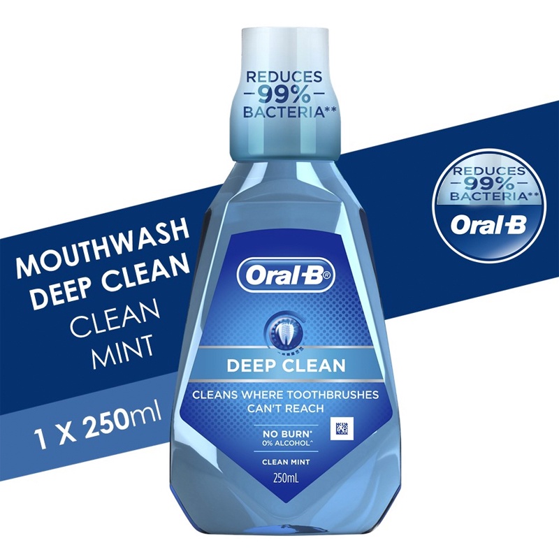 Oral-B Mouthwash Extra Fresh 0% Alcohol 250ml Mint Cool No Burn ...