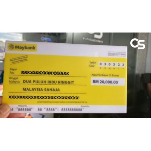 Acrylic Mockup Cek / Majlis Akad Nikah / Cek Hantaran Kahwin / Replika ...