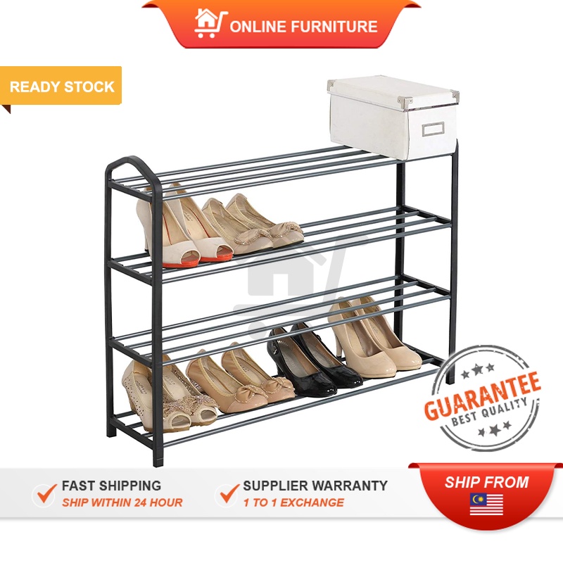 𝗥𝗘𝗔𝗗𝗬 𝗦𝗧𝗢𝗖𝗞 : 4 Tier Modern Hostel Home Outdoor / Indoor Shoe Rack Rak ...