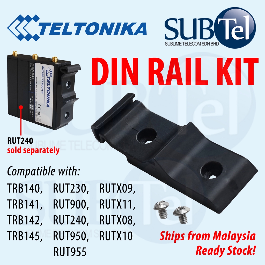 Teltonika TTK-COMPACT-DINRAILKIT DIN rail kit mounting bracket for TRB ...