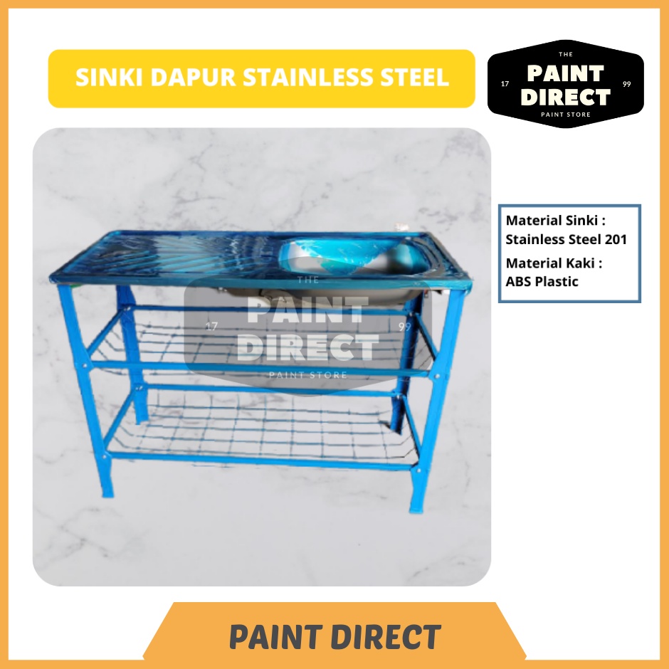 [Ready Stock PVC ] 18" x 42" Sinki Dapur Stainless Steel Sink With PVC ...