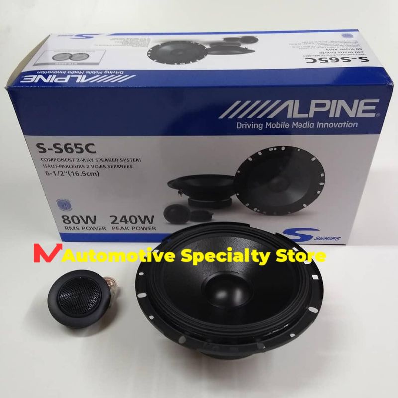 Alpine S-S65C 6.5" 240W Component Type-S 2 way speaker set w/ Silk ...