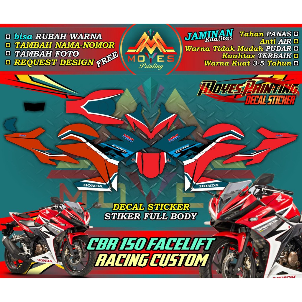 Cbr 150 Motorcycle Stickers Cbr 150 Facelift Motorcycle Stickers Honda ...