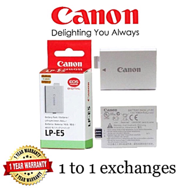 Canon LP-E5 original battery for Canon EOS 450D & EOS 1000D (1 Years ...