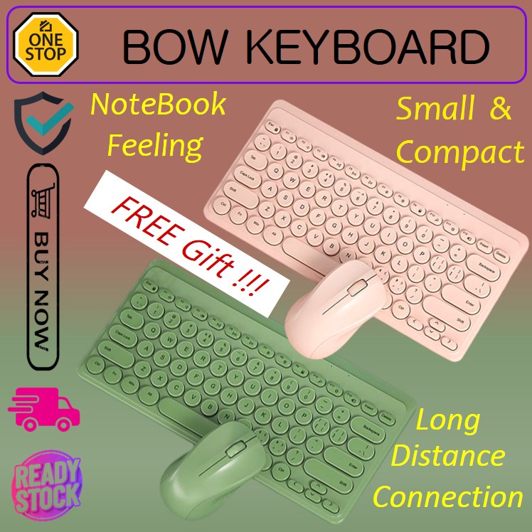 ORIGINAL BOW Keyboard+Mouse Set/MINI Wireless Keyboard+Mouse Wireless ...