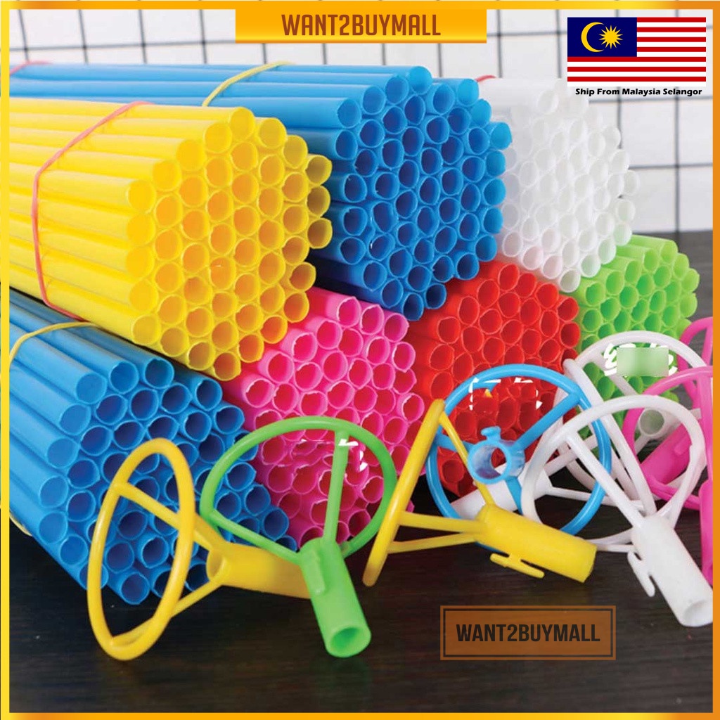 🇲🇾 🏆 40cm Latex Balloon Holder Stick Red PVC Rods Foil Balloons Holder ...