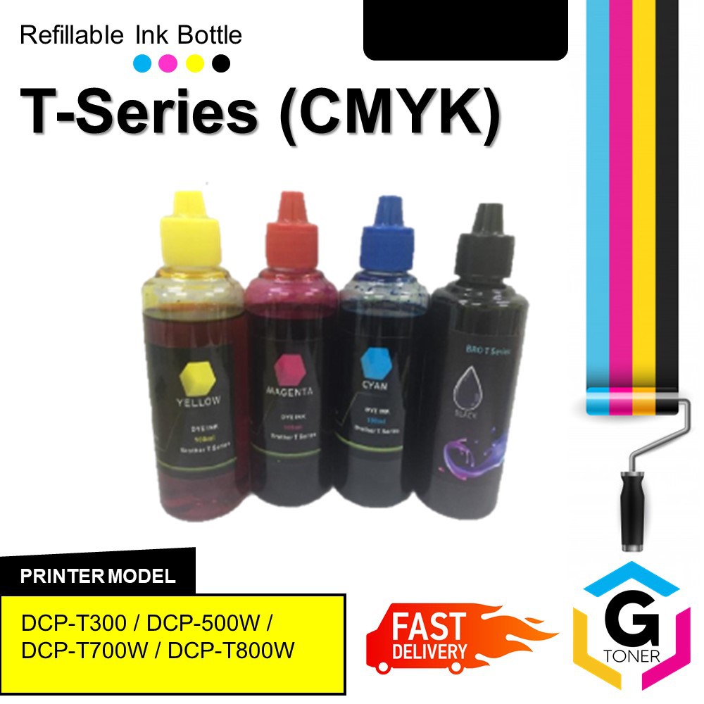 Compatible T-Series CMYK Refillable Pigment/Dye Ink Bottle for Brother ...