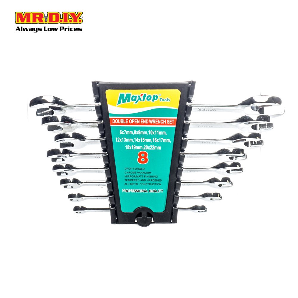MAXTOP Tools Double Open Ended Wrench Set (8pc) | Shopee Malaysia