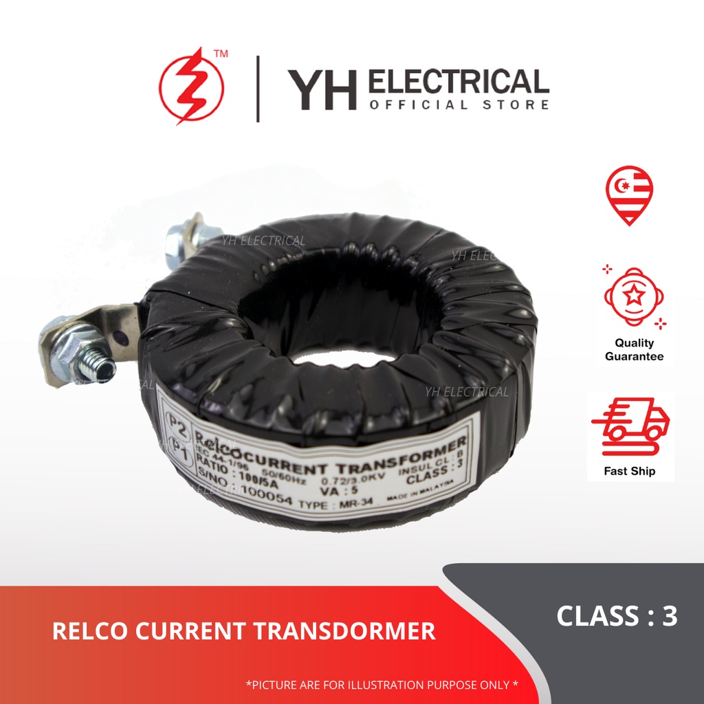 RELCO Current Transformer CT COIL 30-400/5A Class 3 5VA 30-400A with mounting bracket electrical ...