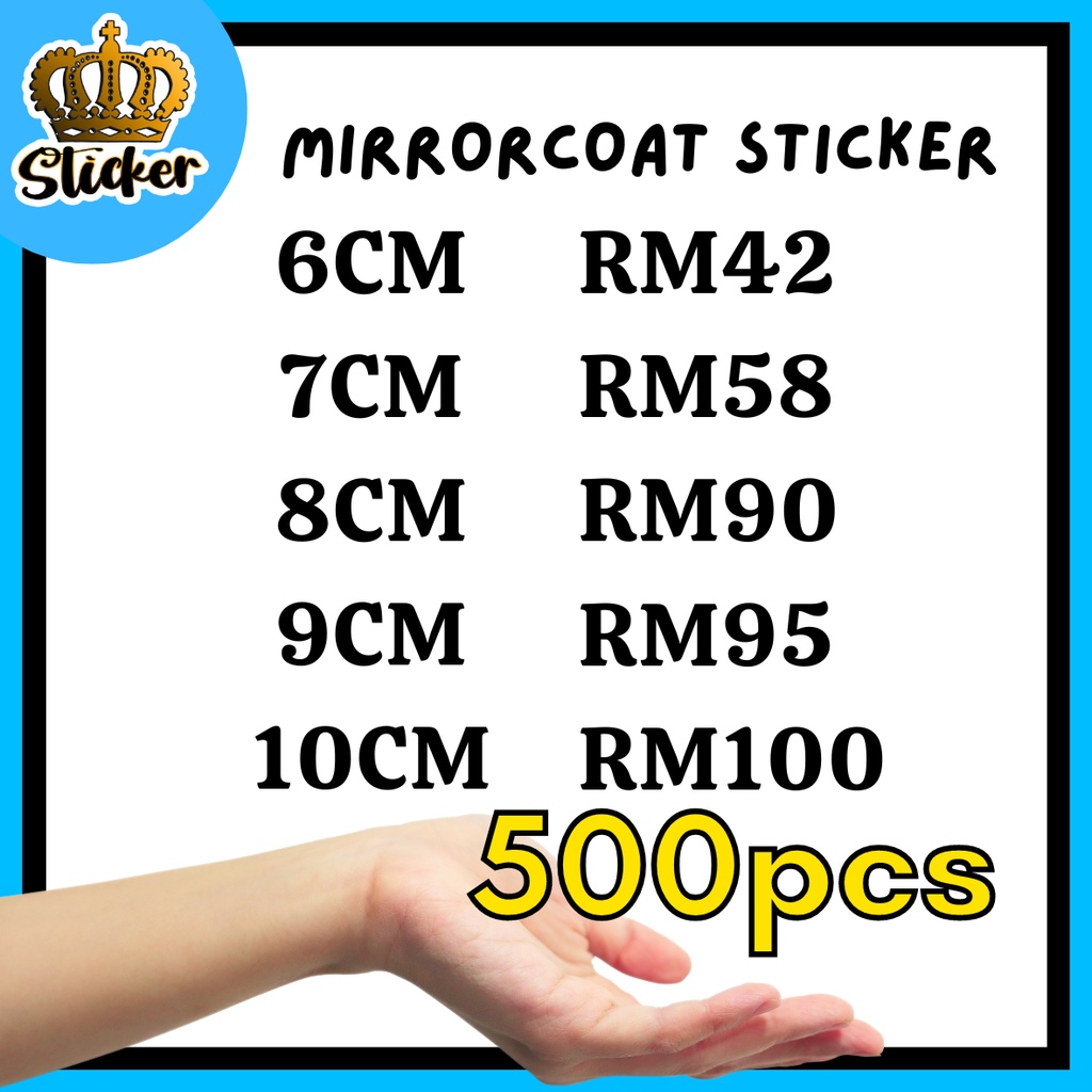 Custom Mirrorcoat Sticker Label Printing 300pcs/500pcs/1000pcs | Shopee ...