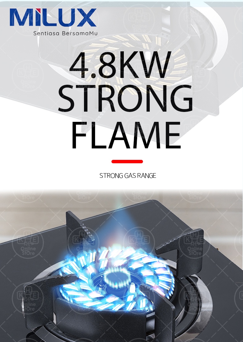 Milux Built In Hob Gas Cooker with Digital Touch Timer 4.8KW Dapur Gas ...