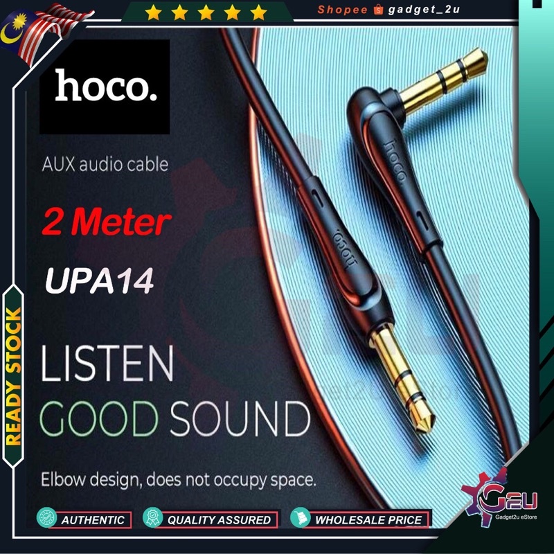 Original Hoco UPA14 90-Degree AUX 3.5mm Audio Cable，Male to Male AUX 2M Cable for Speaker ...