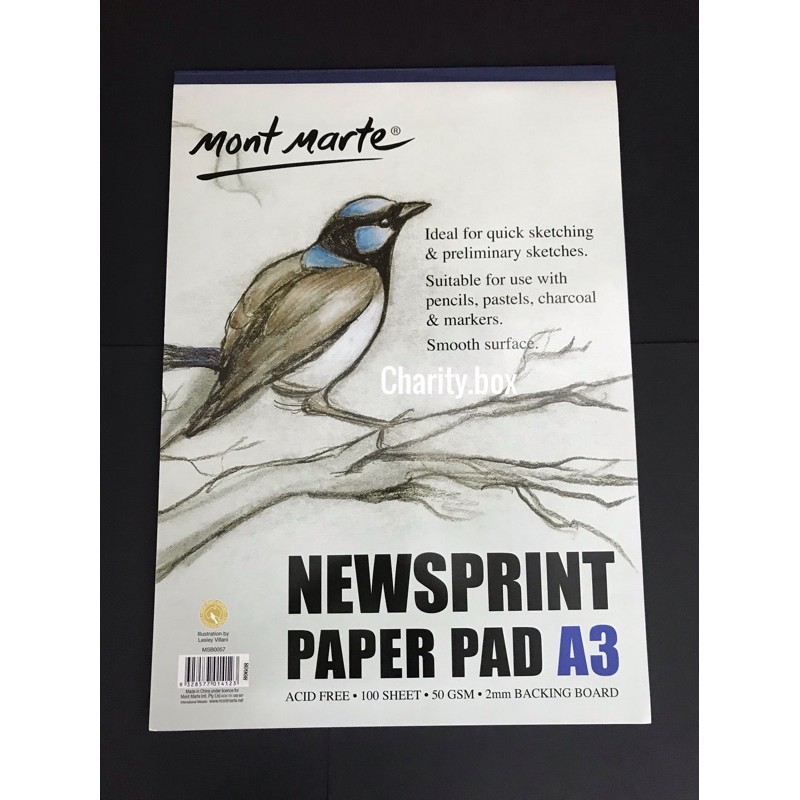 A3 Mont Marte Newsprint Paper Pad 50gm (100sheet) | Shopee Malaysia