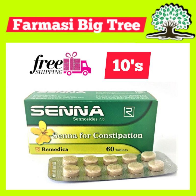 REMEDICA SENNA 7.5MG TABS (1strip = 10biji) - Untuk Sembilit ...