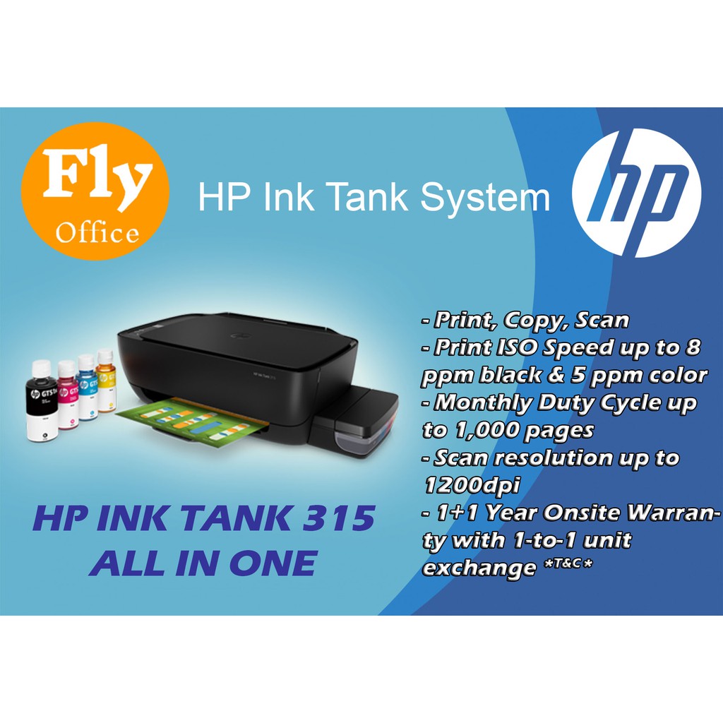 HP Ink Tank 315 All-In-One Printer | Shopee Malaysia