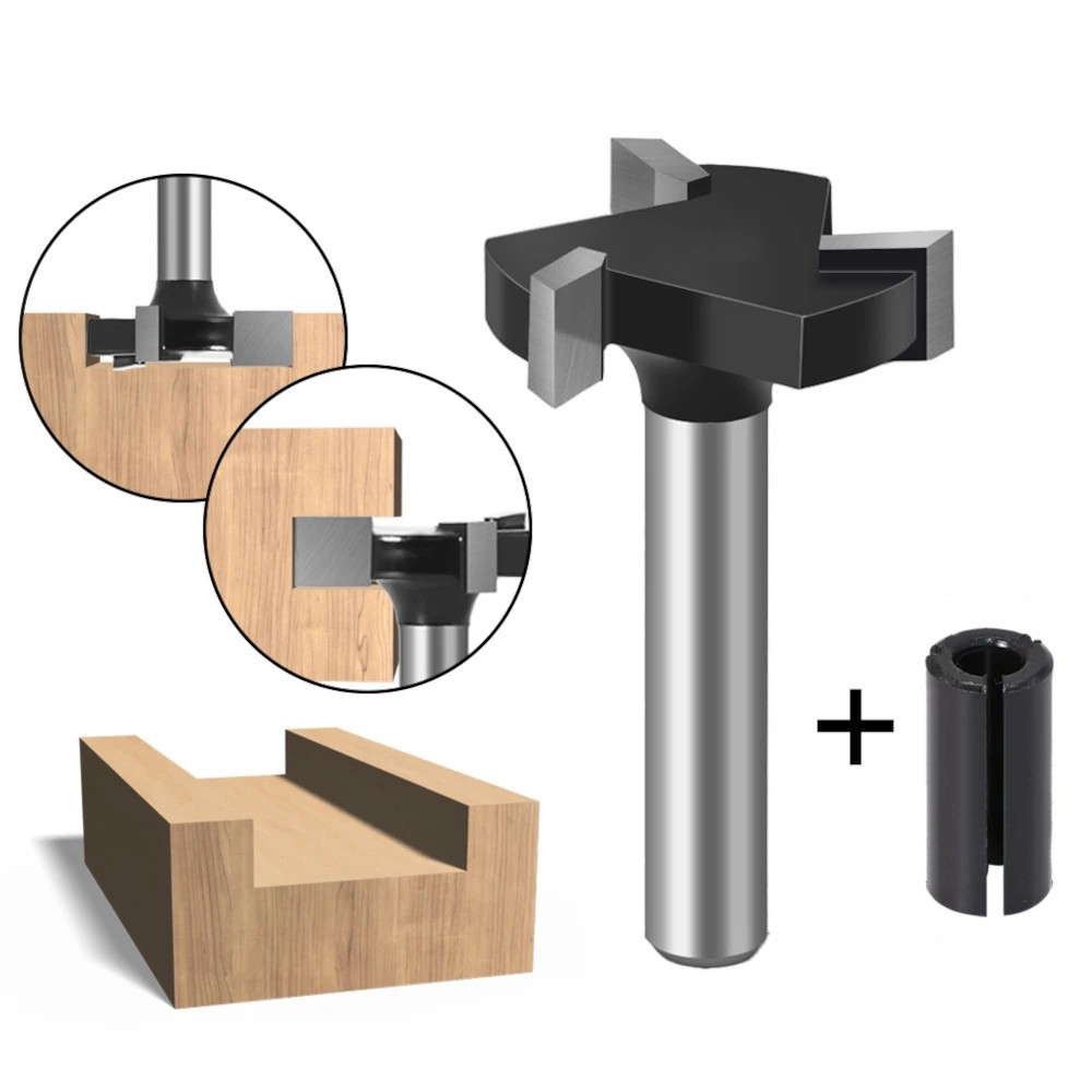 1/4" or 6mm Shank CNC Spoilboard Surfacing Router Bits, 1" Cutting ...