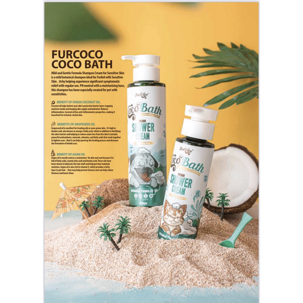 230G FURCOCO COCO BATH PREMIUM SHOWER CREAM MOISTURING BASE BOTANICAL ...