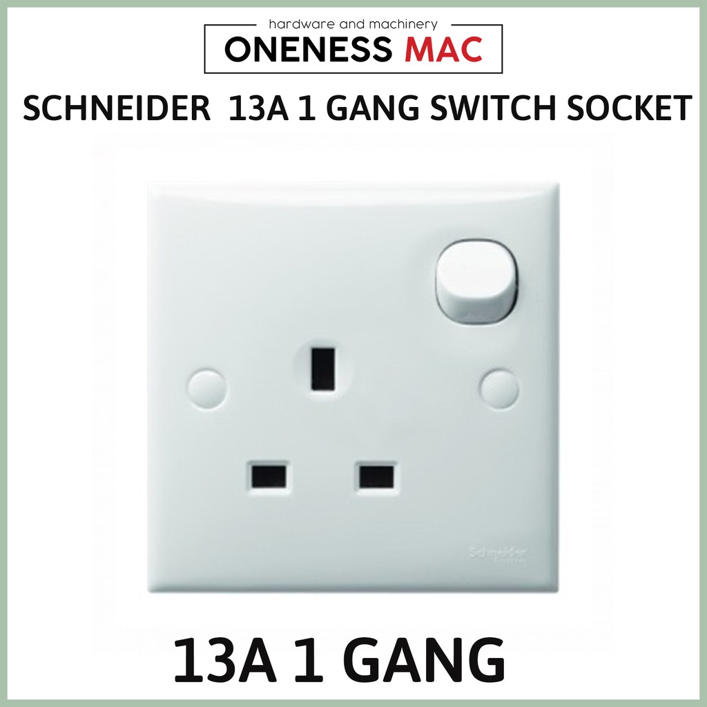 SCHNEIDER 13A 1 GANG SWITCH SOCKET | Shopee Malaysia