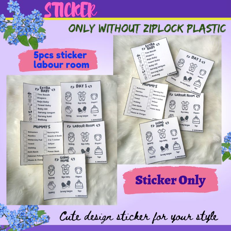ZIPLOCK PLASTIK BAG + STICKER LABEL HOSPITAL STICKER LABEL BABY & MUMMY ...