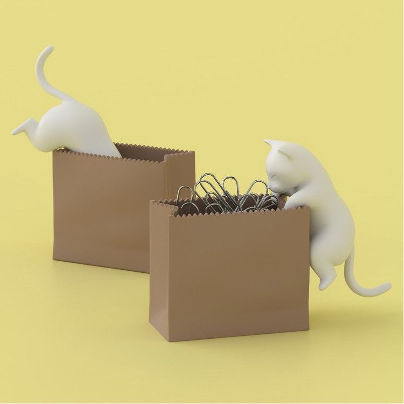 ClipCat Paper Bag Meow Small Object Storage Christmas Gift Exchange ...