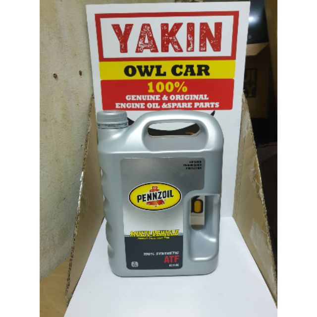 Pennzoil automtic transmission fluid atf oil MULTI-VEHICLE 4 LITER 100% ...