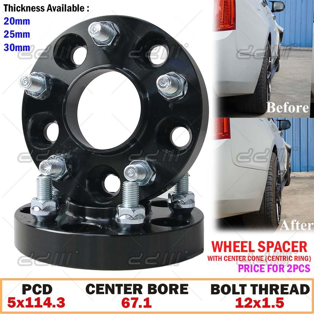 (2pcs/2Biji) 5x114.3 Hub Centric Wheel Spacer Proton Exora Inspira ...