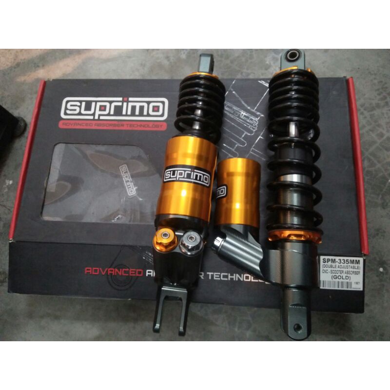 SUPRIMO SCOOTER PCX/VTS200/NMAX DOUBLE ADJUSTABLE ABSORBER (335MM)(GOLD ...