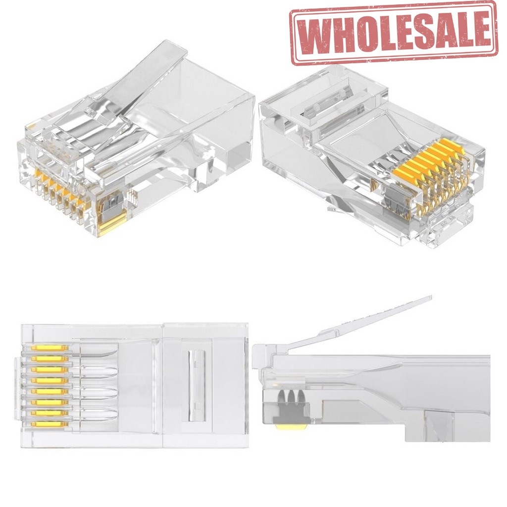 Gold Plated RJ45 Network 8P8C Modular Plug Unshielded Cat6 CAT6e ...