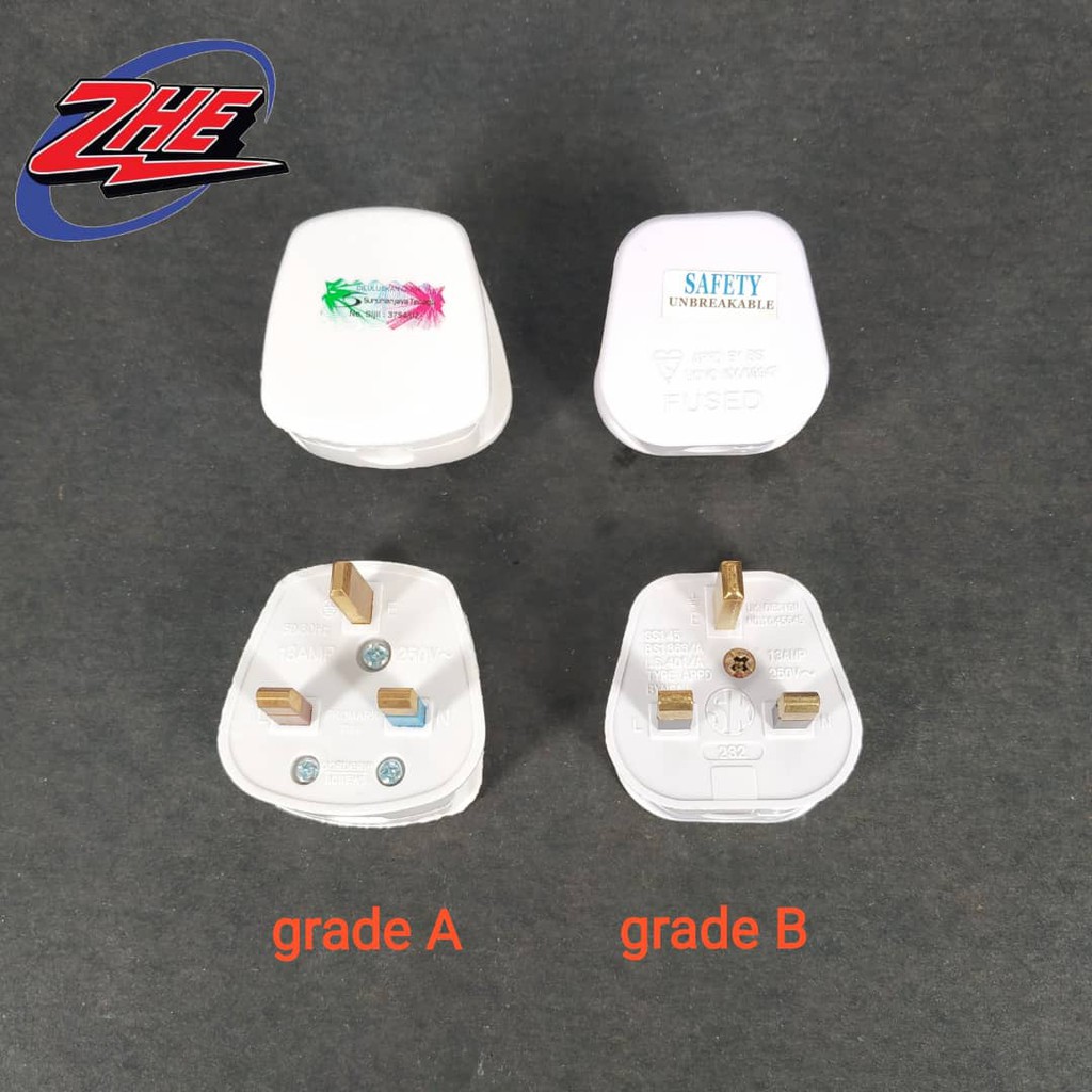 13A 3 PIN PLUG TOP / APPROVED UK PLUG TOP / KEPALA PLUG ELEKTRIK ...