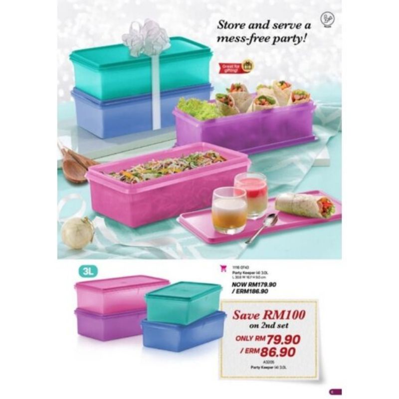 Tupperware Party Keeper 3L | Shopee Malaysia