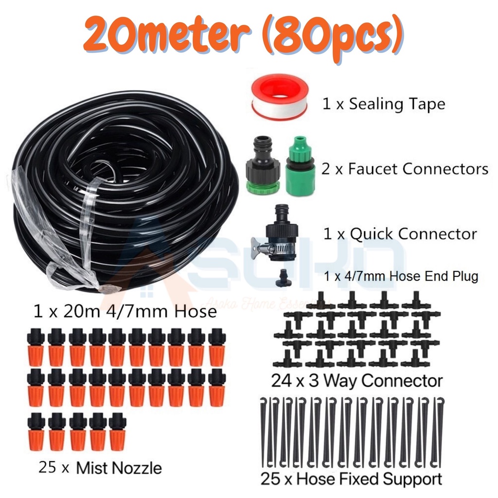 10M 25M DIY Garden Micro Drip Irrigation System Plant Flower Watering Kit Auto Water Sprinker ...