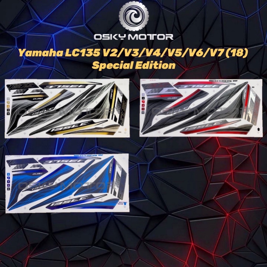 Yamaha LC135 V2/V3/V4/V5/V6/V7 (18) Special Edition Body Sticker ...