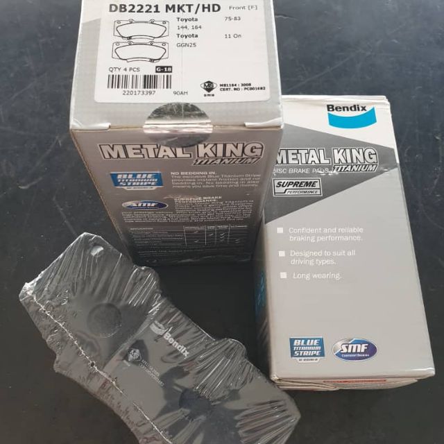 Bendix Metal King Titanium Brake Pad Toyota Hilux Kun26 Front | Shopee ...